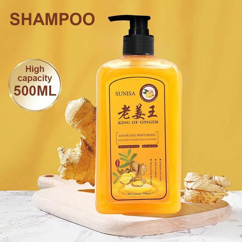 Ginger Hair Shampoo Fast Regrowth Hair Thick Anti Hair Loss Anti Dandruff Anti Itching Shampoo