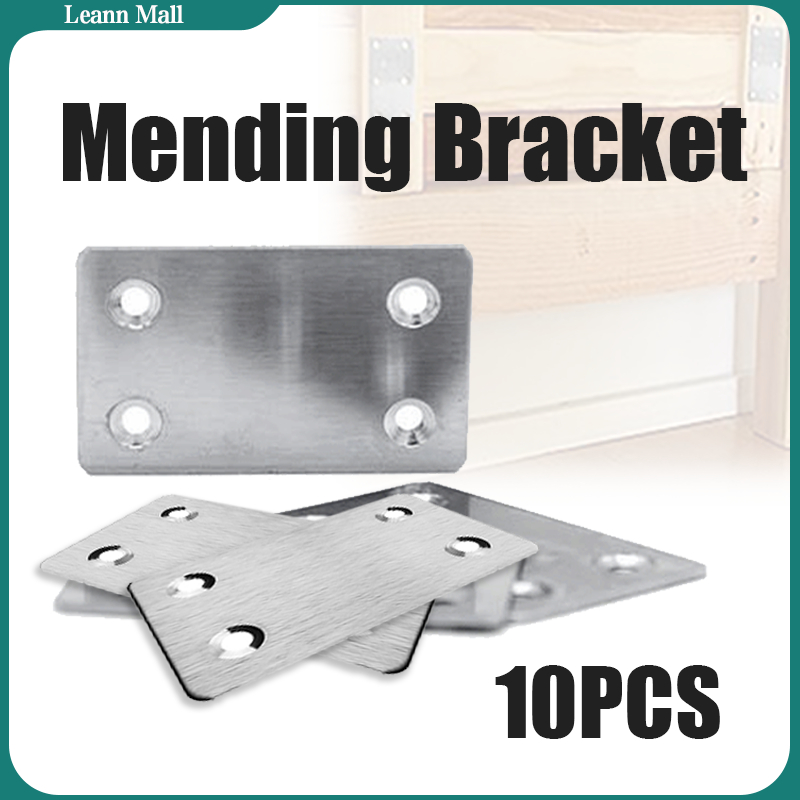 10Pcs Mending Bracket Plate Stainless Steel Straight Bracket Mending ...