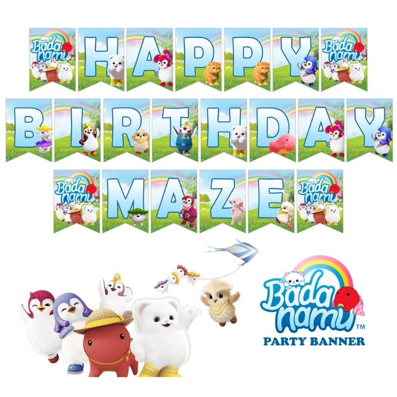 Badanamu Theme Birthday Party Banner Cupcake Cake Topper Decoration ...