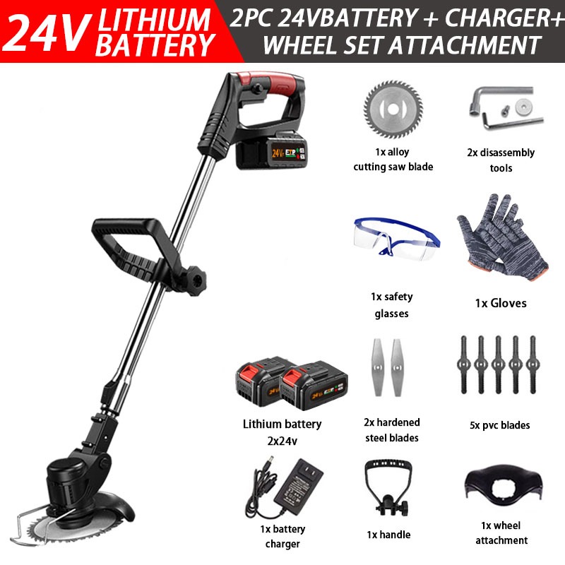 Cordless Lawn Mower Rechargeable Electric Grass Cutter with Lithium ...