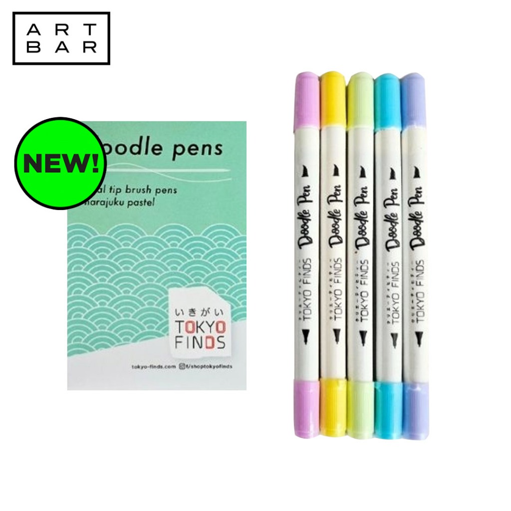 Tokyo Finds Doodle Pen Set 5 Colors Harajuku Pastel - Art Bar | Shopee ...