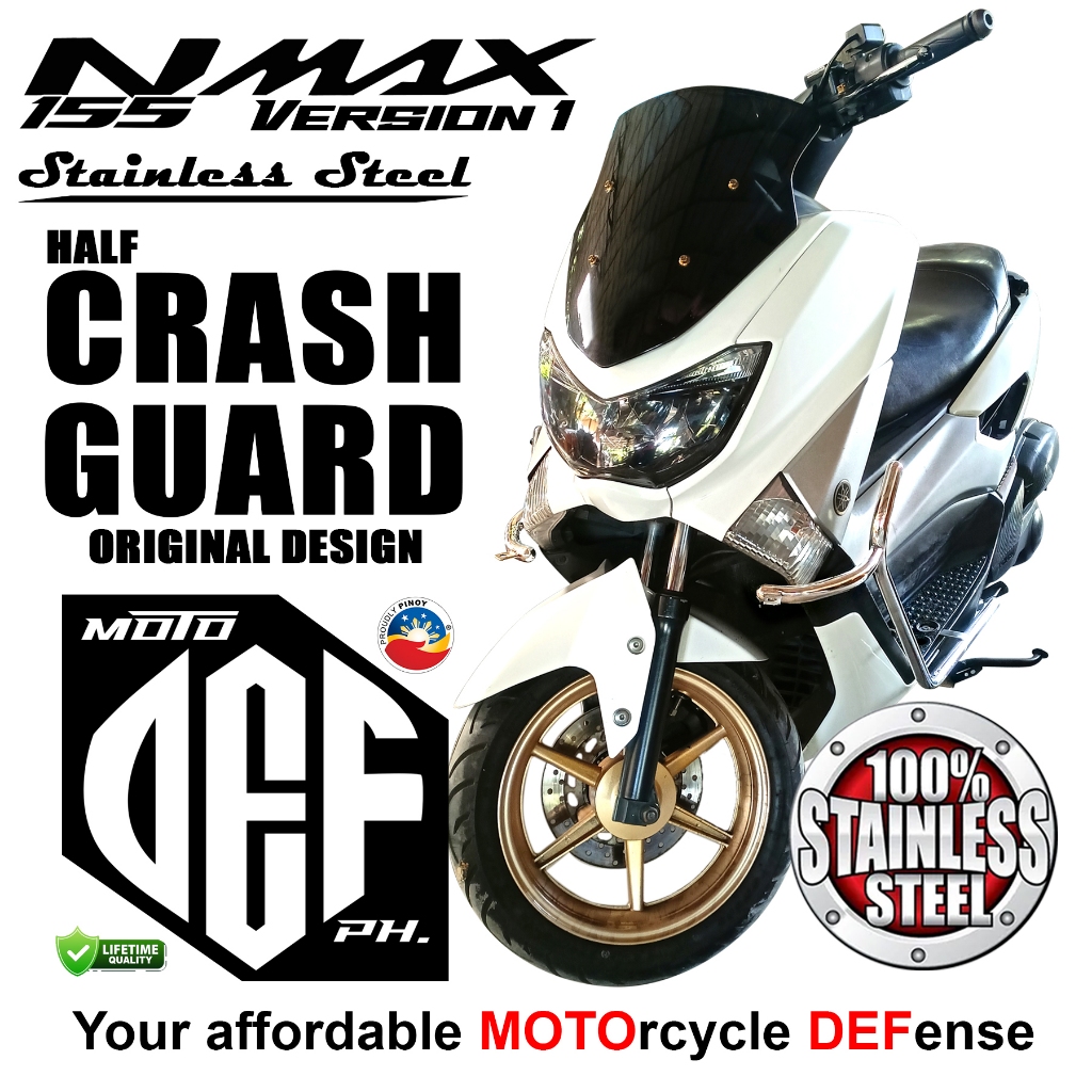 YAMAHA NMAX V2 HALF CRASH GUARD STAINLESS STEEL MOTORCYCLE ARMOR ...