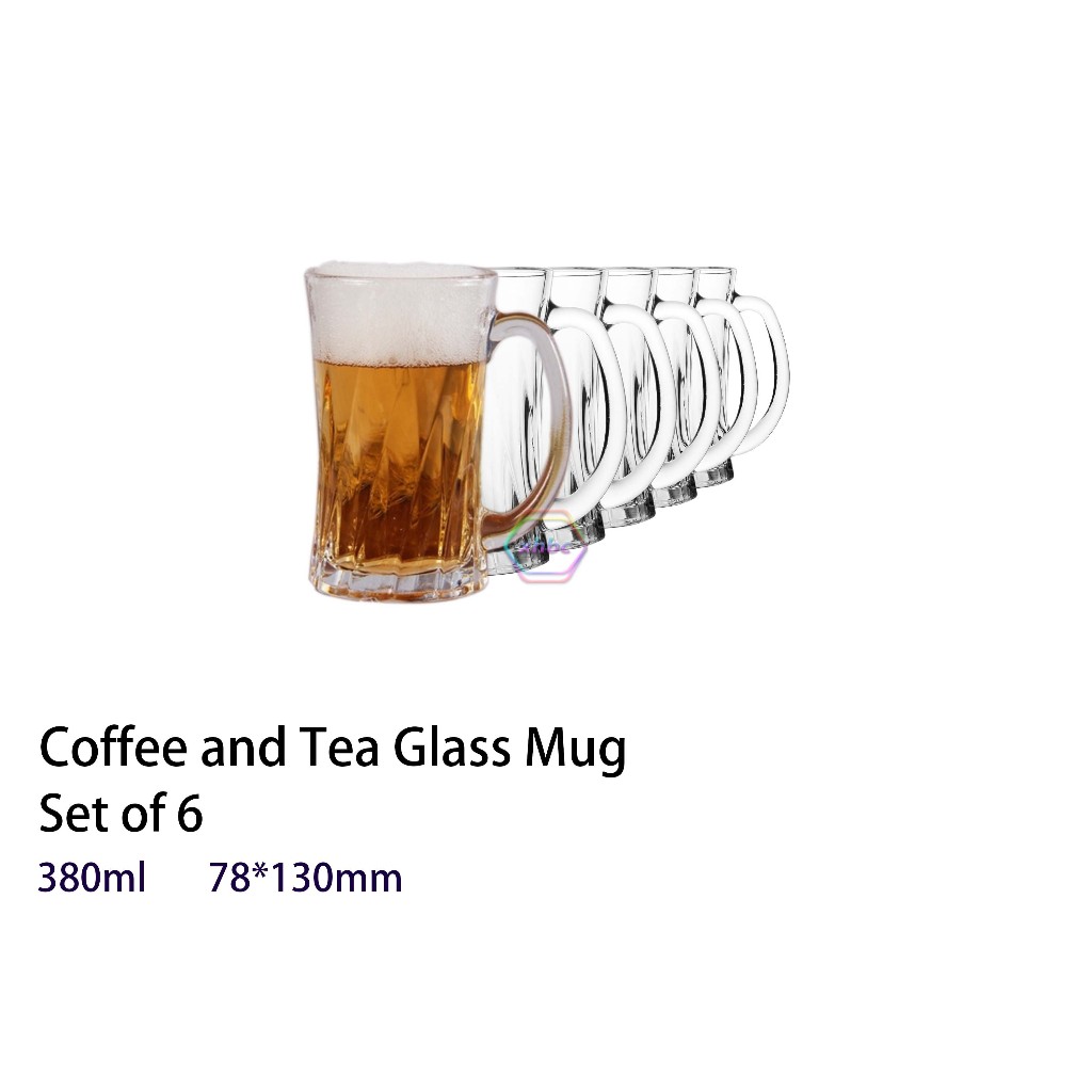 320ml Glassware Glass Clear Drinking Mug Set (1pcs.6pcs) Mug ZB77 ...