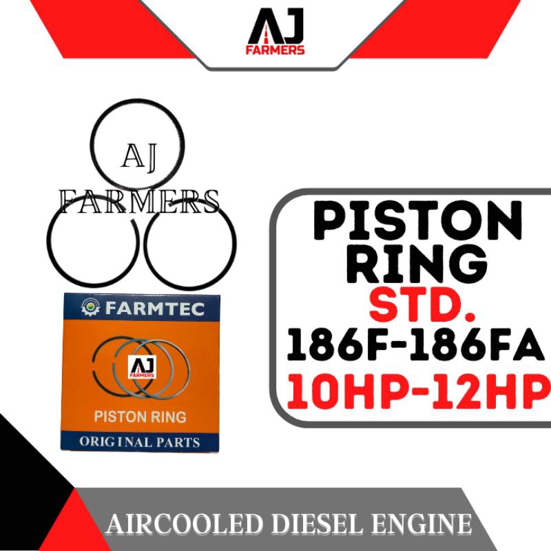 Piston Ring Set STD. Aircooled Diesel Engine 186F-186FA 10HP 12HP ...