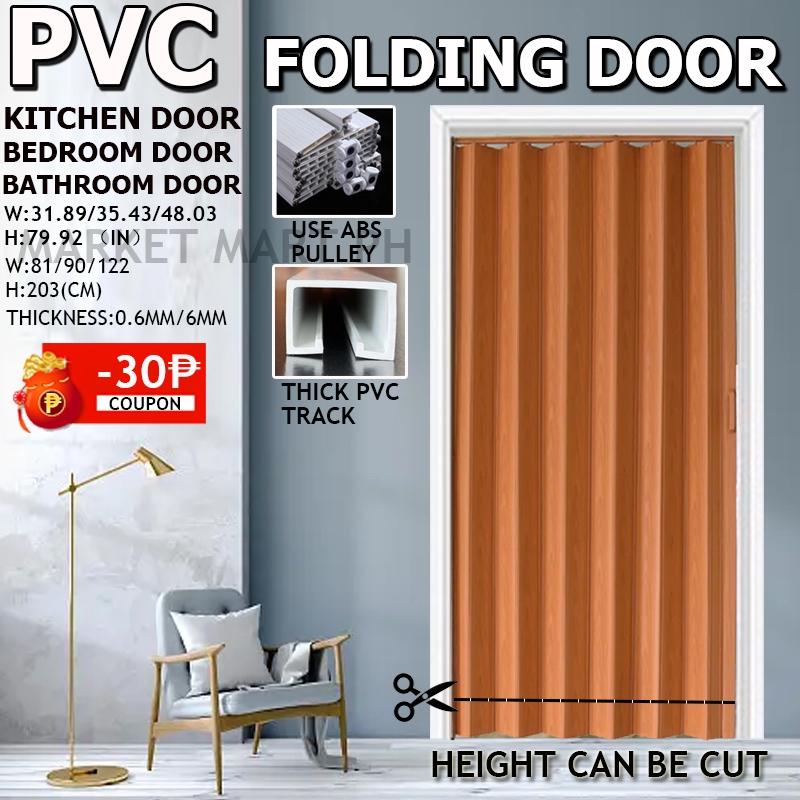 Sliding door PVC folding door indoor home partition track door support ...