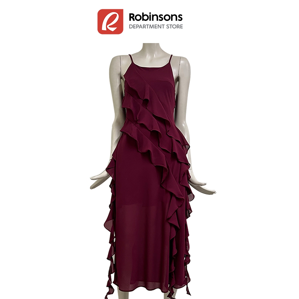 Liberte Ruffled Dress (Red) | Shopee Philippines