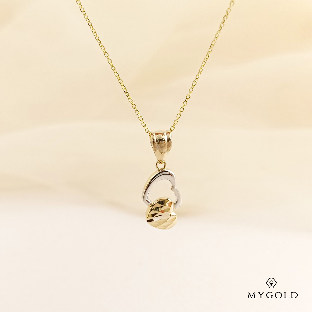 MyGold Pawnable & Authentic Fantasia Necklace with Heart Pendant in 14K ...