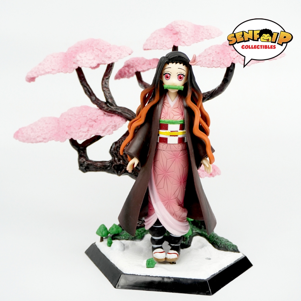 HQKO DEMON SLAYER KIMETSU NO YAIBA Nezuko WITH SAKURA TREE 17CM FIGURE ...
