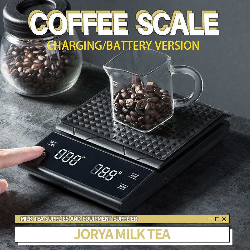 Rechargeable Coffee Scale LCD Display Kitchen Scales Electronic Scale with Timer Cooking Baking ...