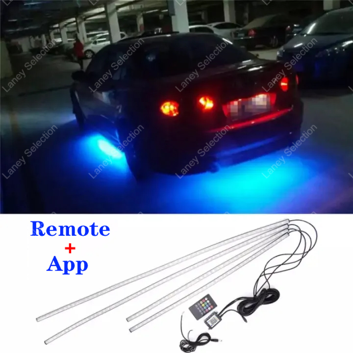 90-120 RGB LED Under Car Tube Strip Underbody Glow Neon Light Kit ...