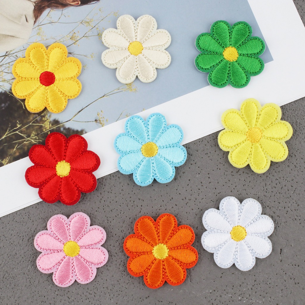 Flower Shape Embroidery clothes patch stickers Iron patches clothes ...