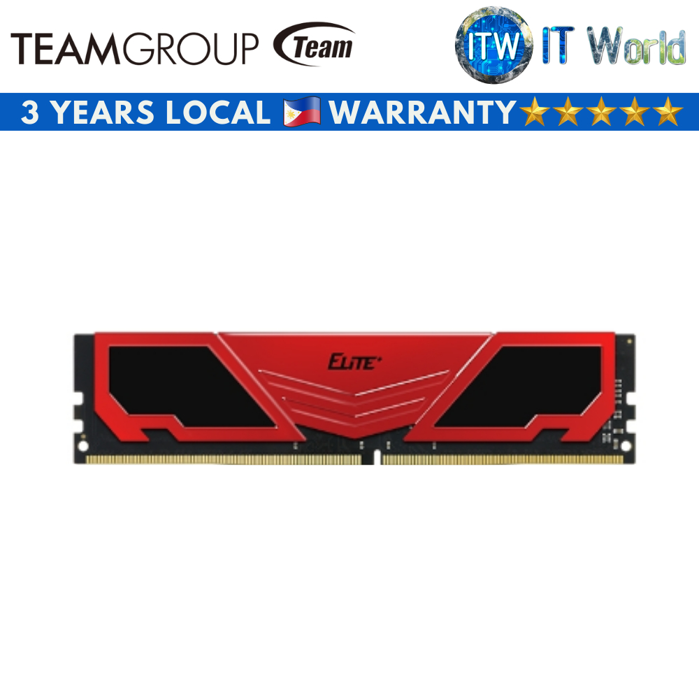 Teamgroup Elite Plus 8GB(1x8) DDR4-3200 CL22 Desktop Memory RAM (Red ...
