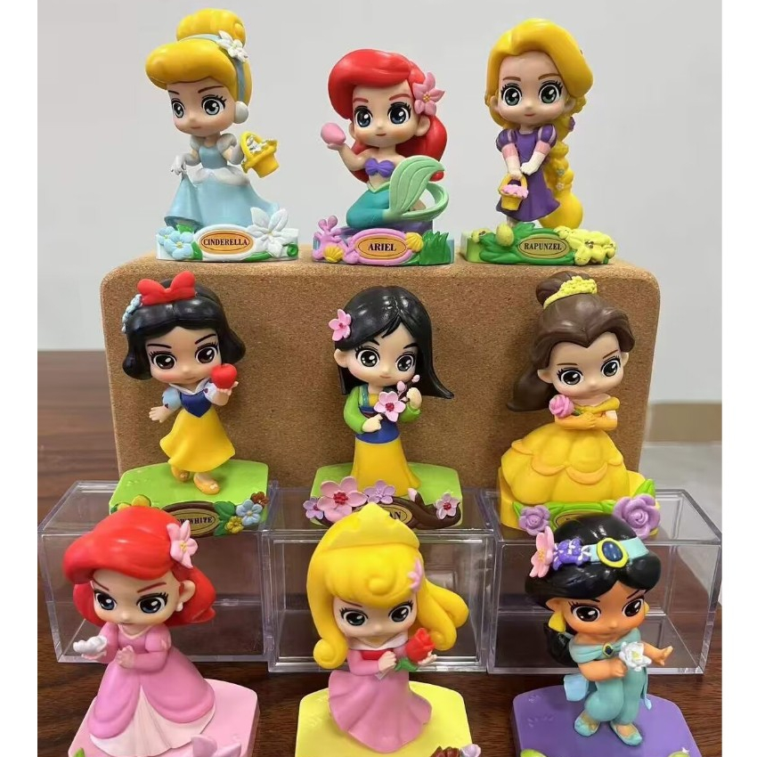 Disney Baby Princess bell ariel snow white big head mini Action figure ...