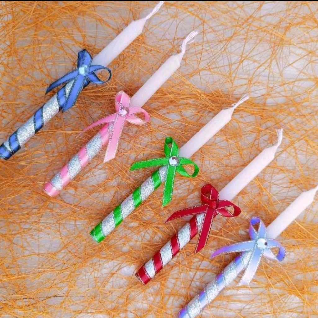 Candle with Ribbon for Christening/Baptismal debut 5 inches | Shopee ...