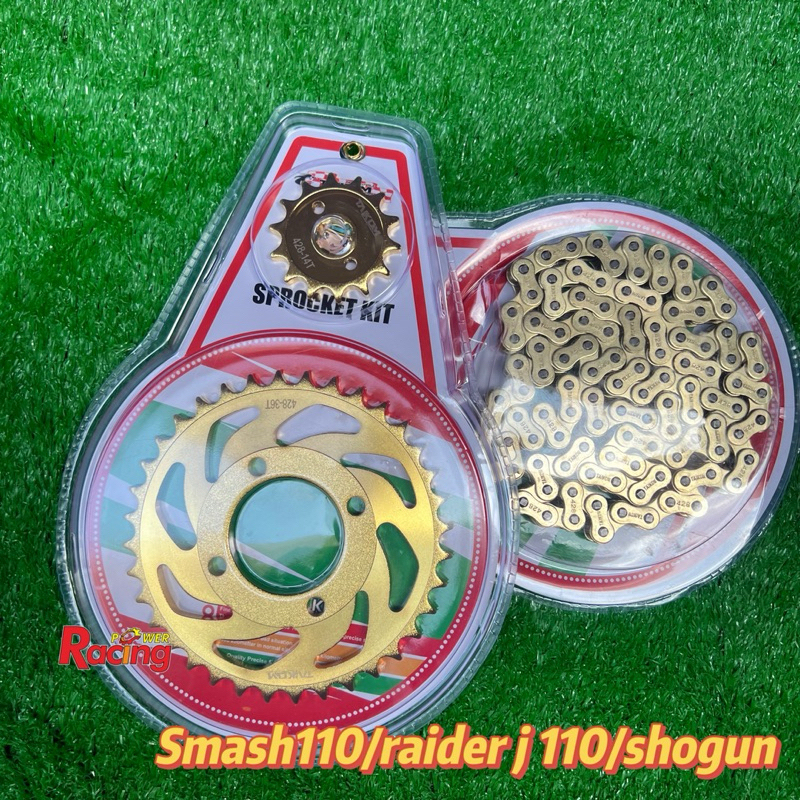 chain sprocket set Smash shogun TALKOM thailand gold | Shopee Philippines