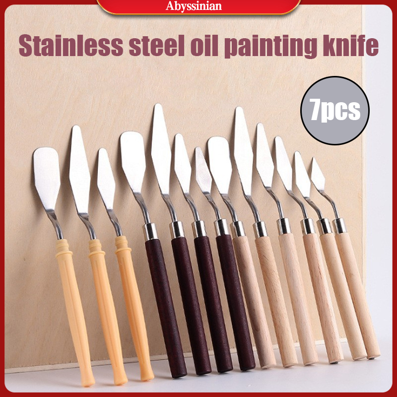 7 Pcs/Set Artist Crafts Spatula Palette Knife Stainless Steel Oil ...