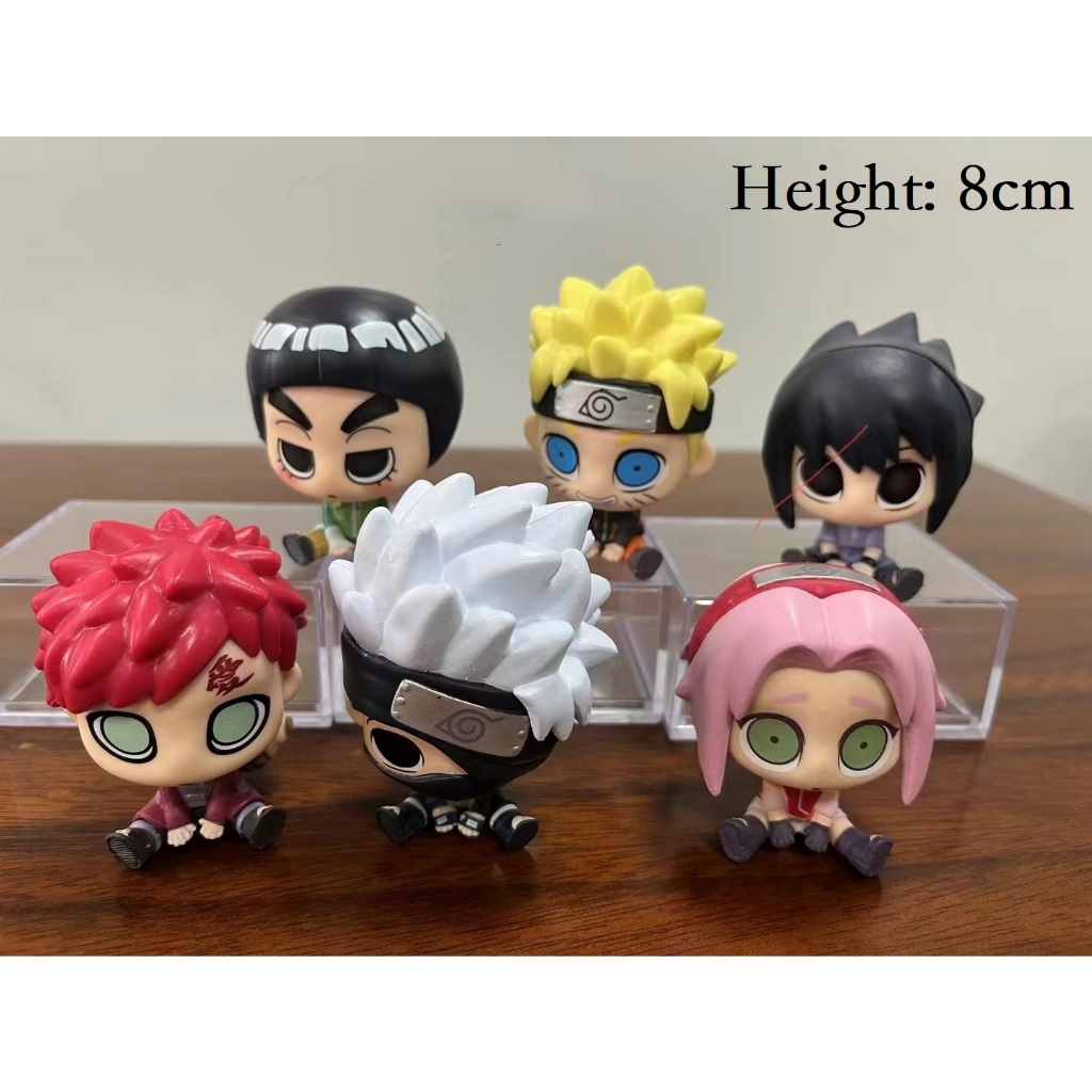 Naruto Sasuke Kakashi Gaara Sakura Rock Lee Sitting Set of 6 ...