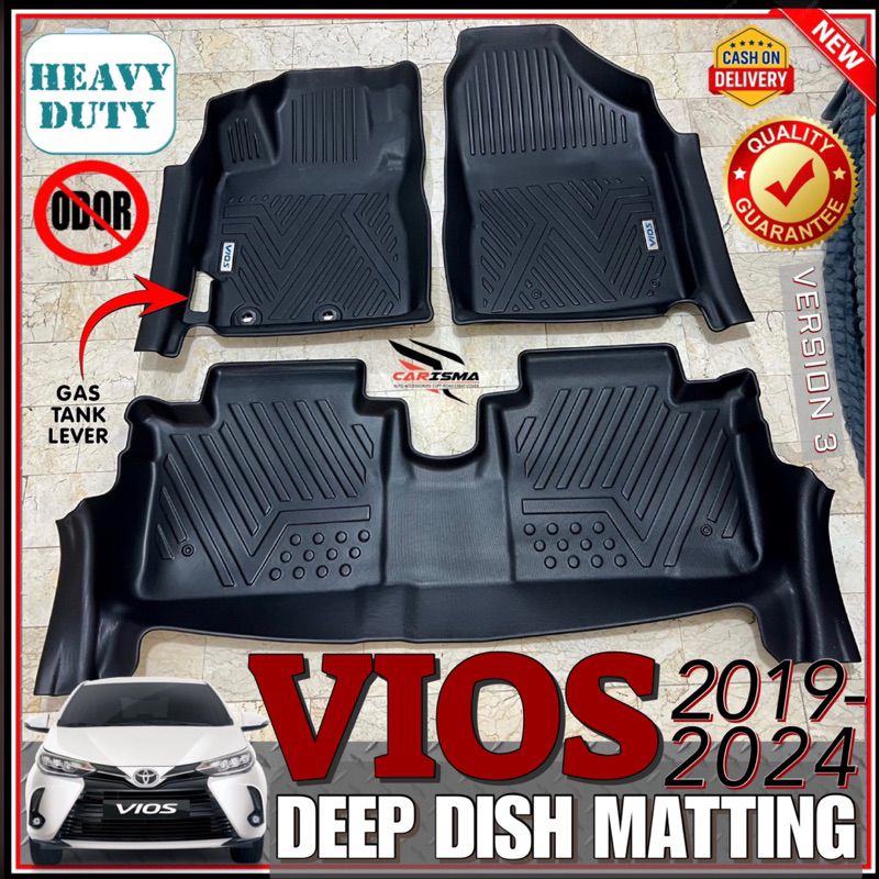TOYOTA VIOS 2019-2024 GEN 4 DEEP DISH MATTING (version 3) | Shopee ...