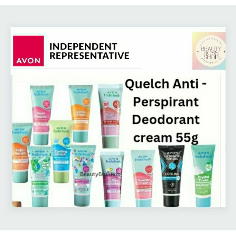 Avon feelin fresh Quelch Anti perspirant Deodorant cream 55g(Original ...