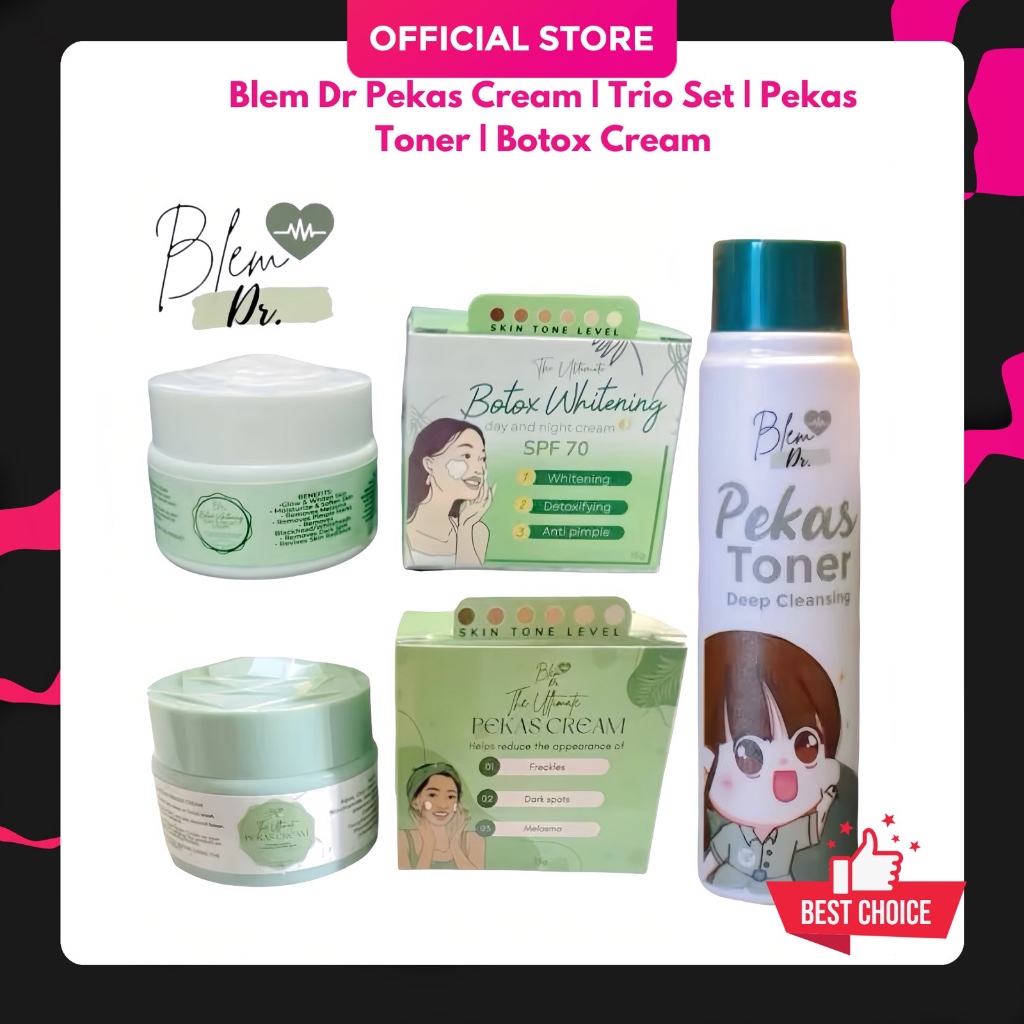 Blem Dr Trio Set | Pekas Cream | Botox Cream | Pekas Toner | Shopee ...