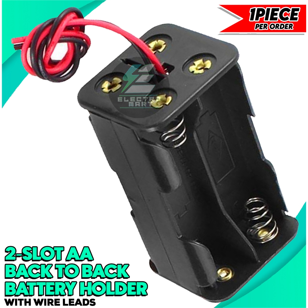 Hot 2-slot 4 x AA Battery Back To Back Holder Case Box Storage With ...