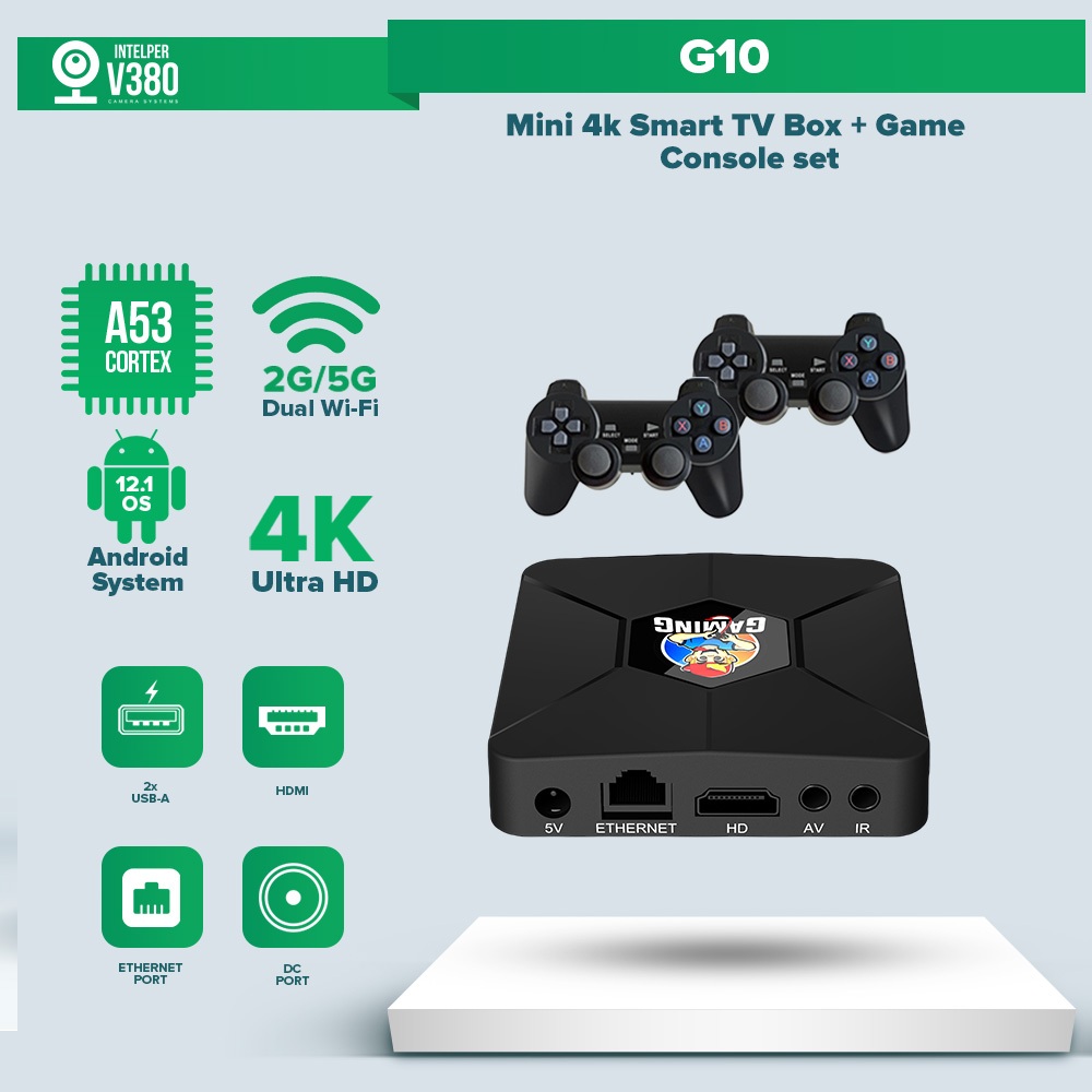 Intelper G10 TV Game Box 4K HD 5G Dual WiFi Android 10 TV Box 30000 ...