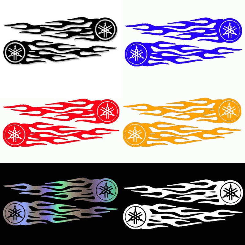 YAMAHA motorcycle helmet Sticker Modified Flame Car Stickers Rearview ...