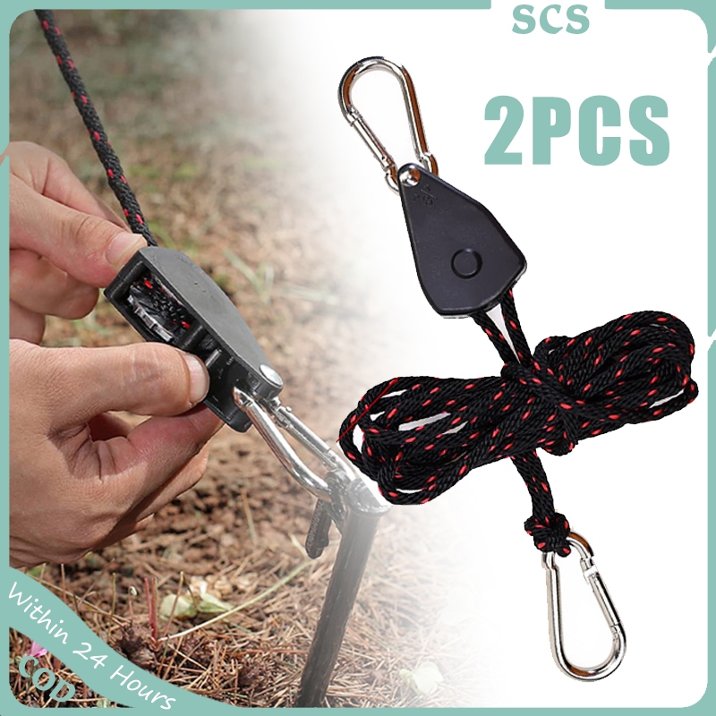 2pcs Adjustable Rope Hanger 1/8” 2m Ratcheting Tie Down Rope Hanger ...
