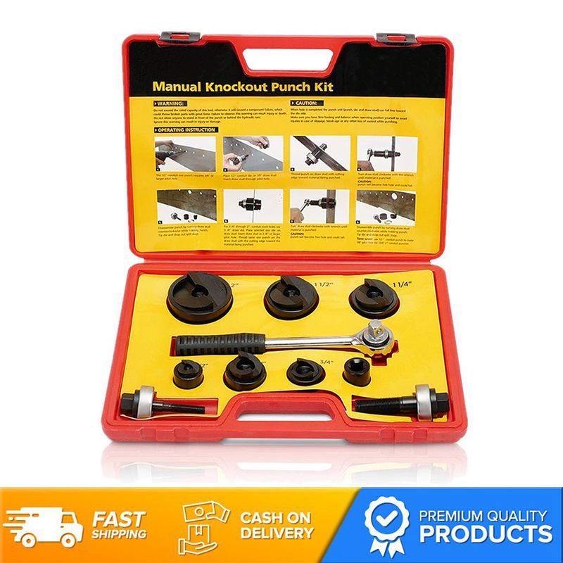 1/2", 3/4", 1", 1-1/4", 1-1/2", 2" Knockout Punch Set Manual Knockout ...