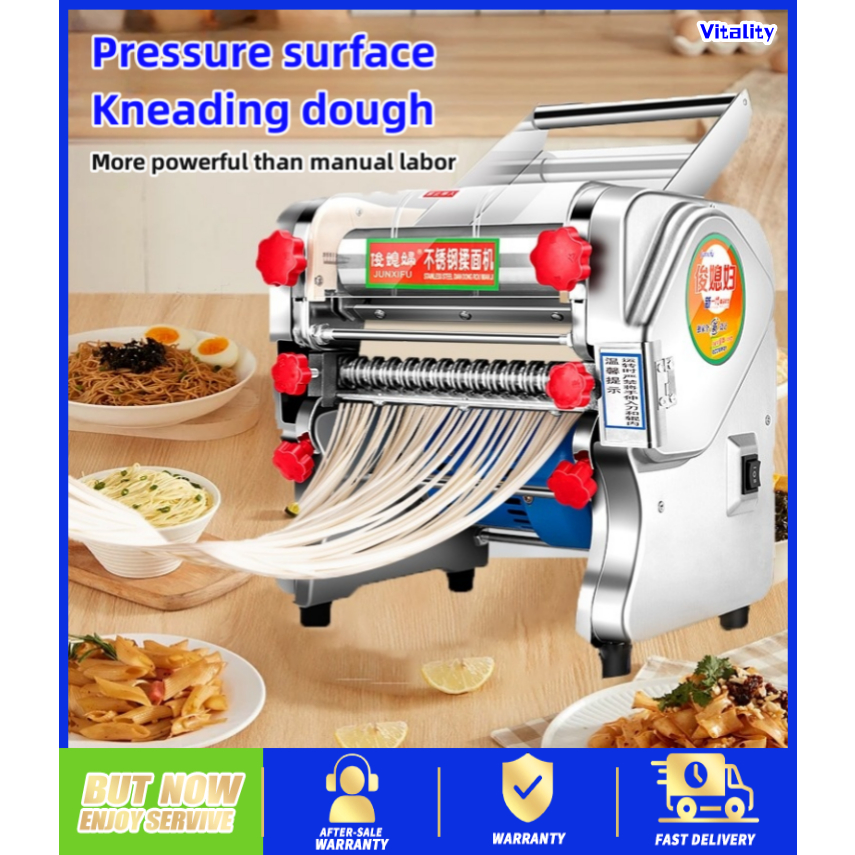 Electric Noodle Maker and Dough Roller Machine 750w Full Stainless 1HP ...