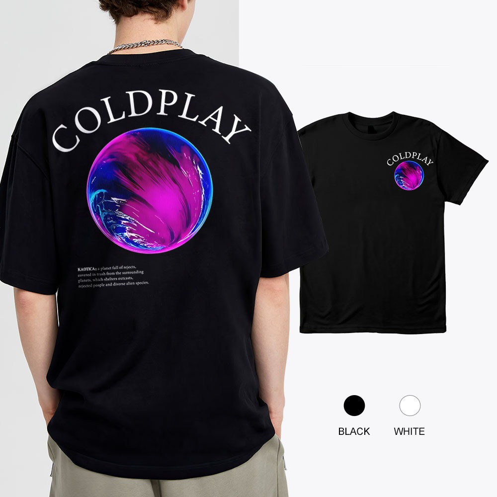 Coldplay Outfits Ideas Fan Clothing Double-sided Printed Cotton T-Shirt ...