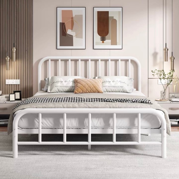 Metal bed frame Iron frame bed Single/double/queen bed High load ...