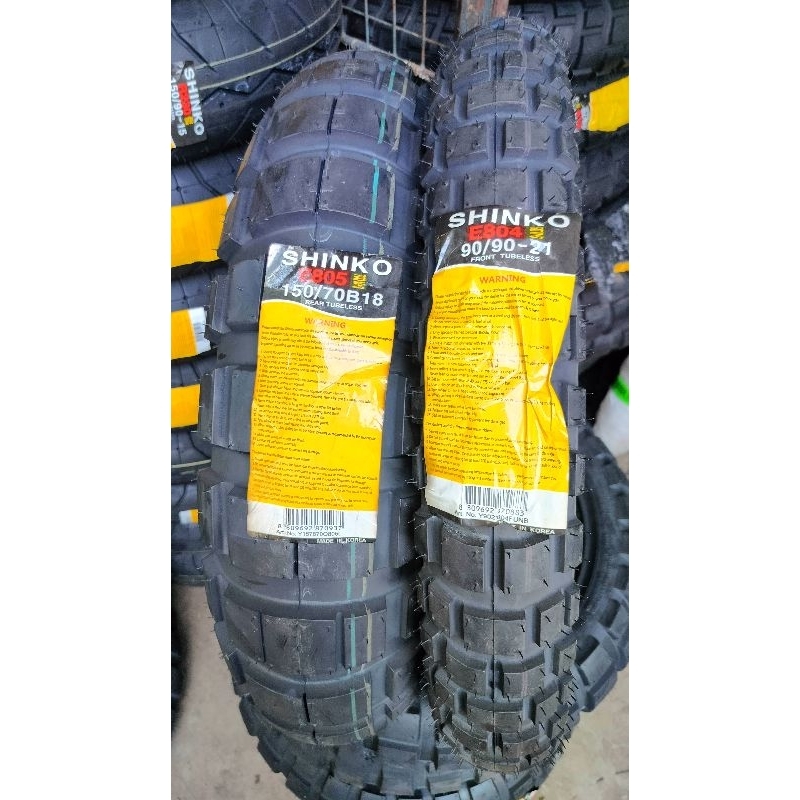 150/70B18 E805 or 90/90-21 E804 Dual Sport T/L (Shinko) | Shopee Philippines