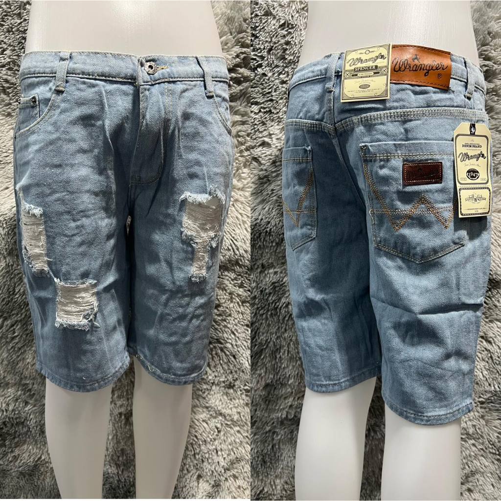 High quality maong shorts Tattered denim short for men | Shopee Philippines