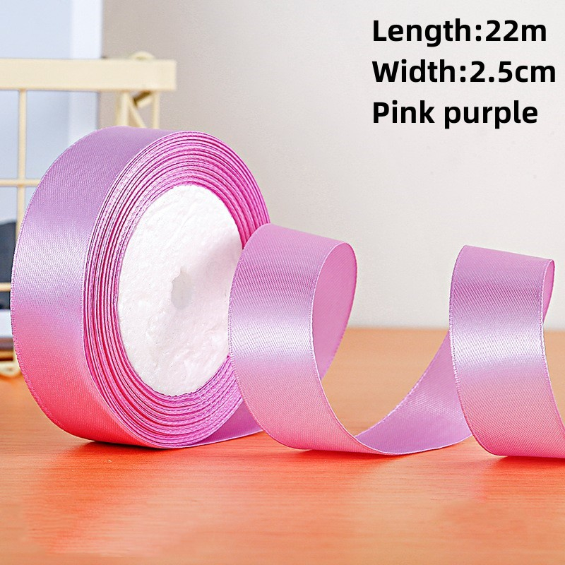(25 yards/roll) 2.5cm Satin Ribbon Roll Gift Packaging Ribbon Flower ...