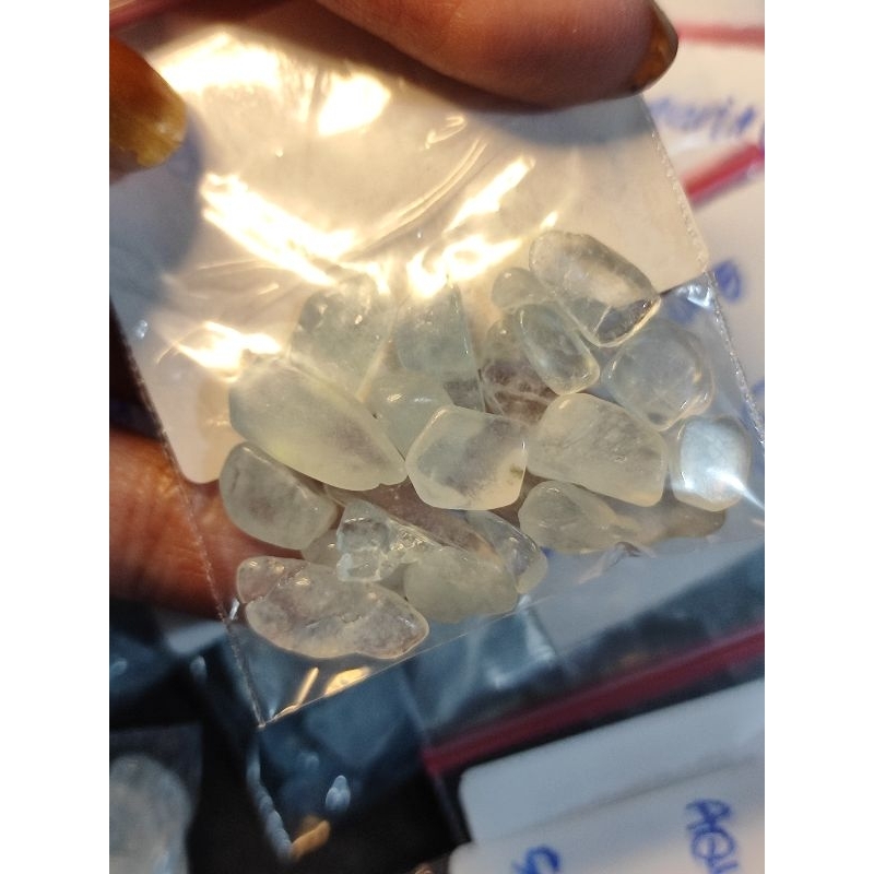 CHEFFY Aquamarine Chips Crystal Gemstones | Shopee Philippines