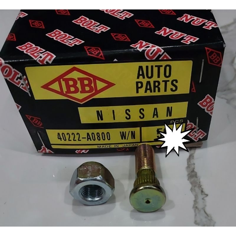 40222-A0800 HUB BOLT WITH NUT FOR NISSAN ALL BB JAPAN | Shopee Philippines