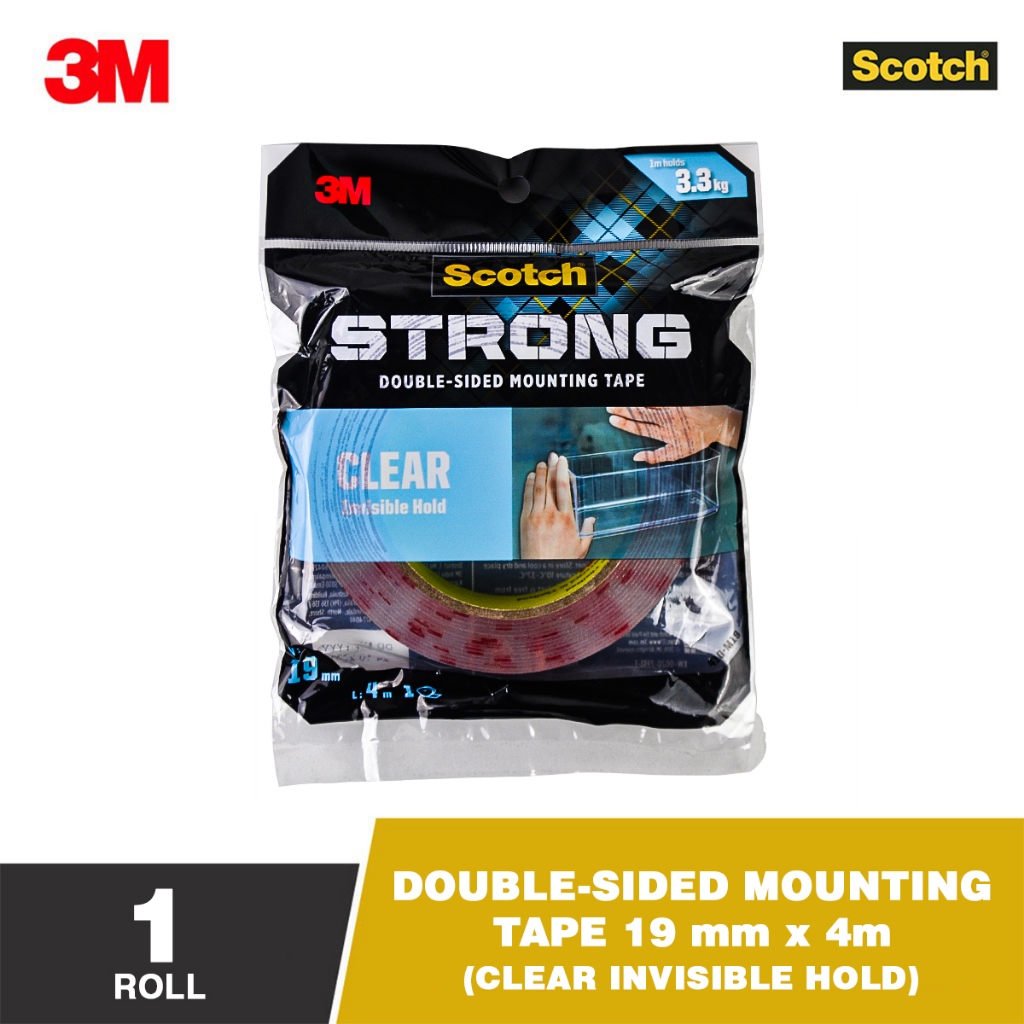 3M Scotch Double Sided Clear Mounting Tape 19mm x 4meter | Shopee Philippines