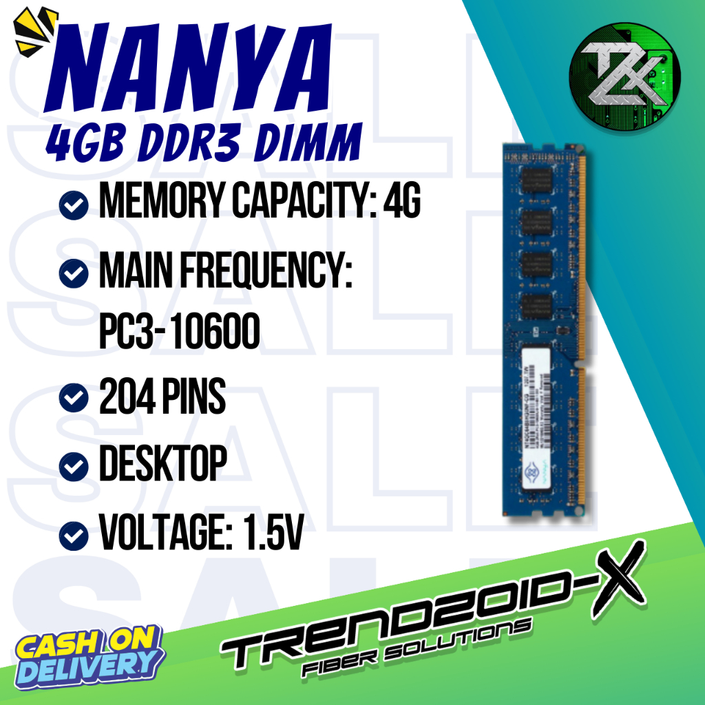NANYA 4G RAM DDR3 10600MHZ/1333 MHZ | Trendzoid-X Fiber Solutions ...