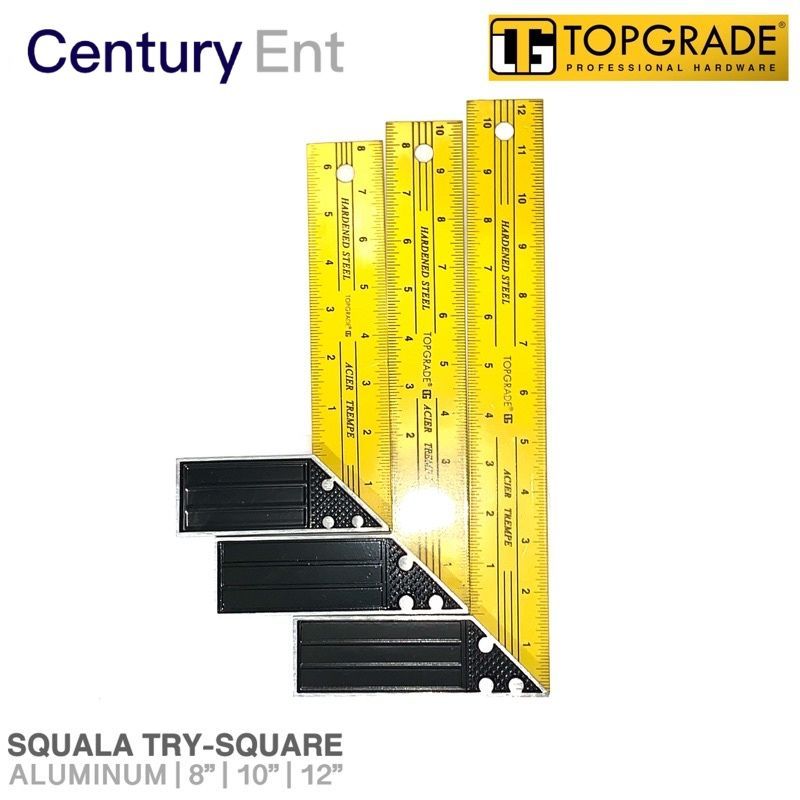 Try Square L Square Angle Ruler (Iskwala) Squala Aluminum | 8” 10” 12 ...