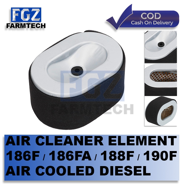 AIR CLEANER ELEMENT 186F 186FA 188F 190F DIESEL AIR COOLED ENGINE 10HP ...