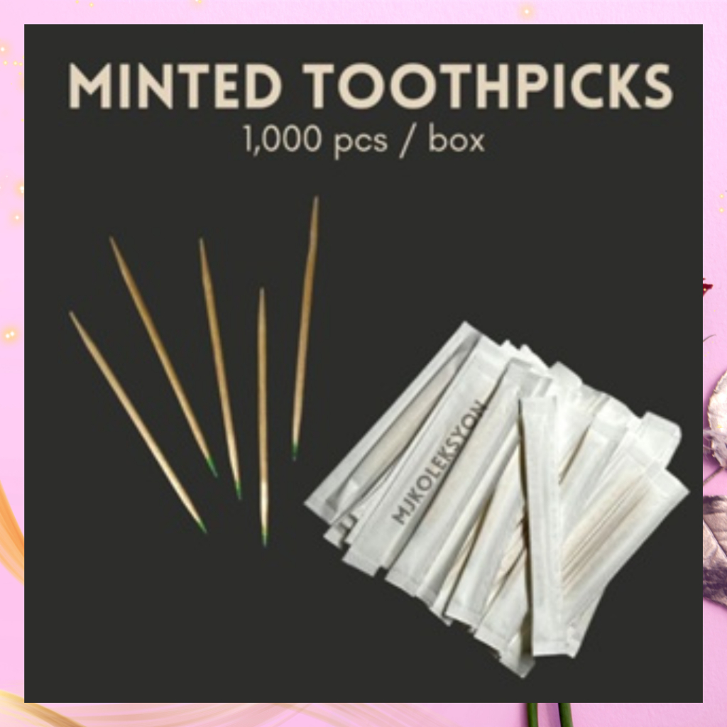 Toothpick with Mint 1000pcs and 200pcs BambooMint Toothpicks for ...