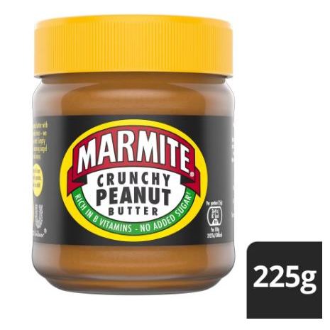 Marmite Crunchy Peanut Butter 225g. Experience the unique fusion of ...