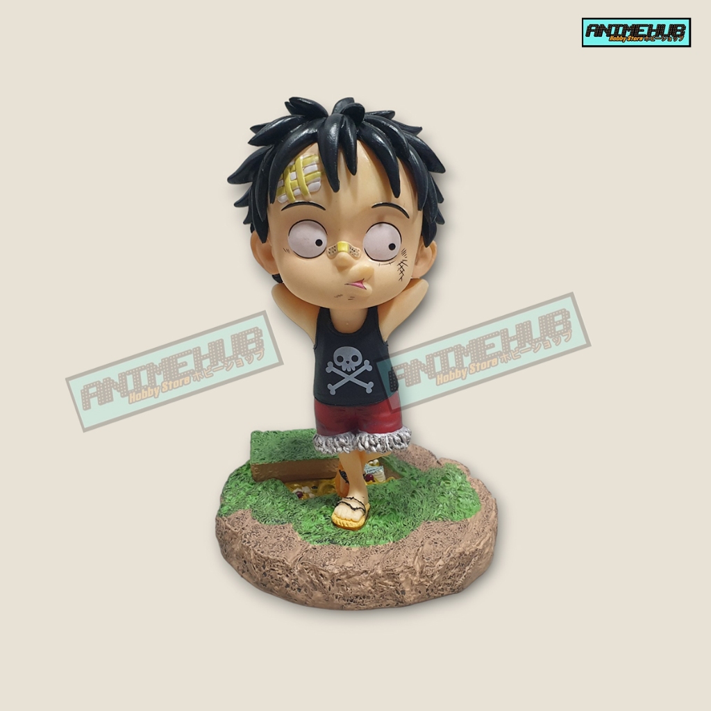 One Piece Luffy Lie Expression Emoticon PVC Statue GK ES Knock Off ...