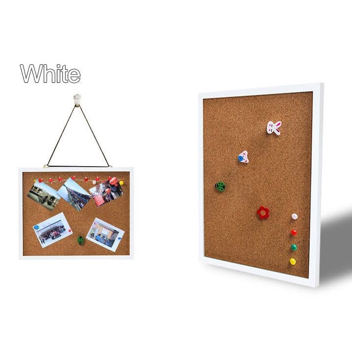 Cork board White wooden frame bulletin board 20x30cm | Shopee Philippines