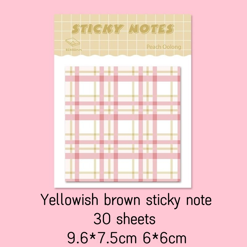 BK Checkered Post-it Notes Simple style plaid sticky notes Portable ...