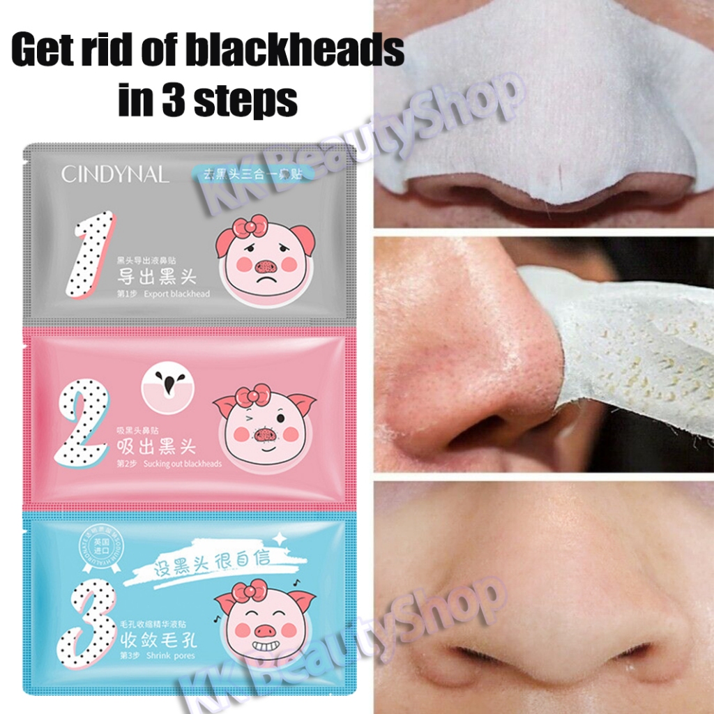 Nose Blackhead Removal Mask 3 Step Nose Pore Cleansing Strips Set