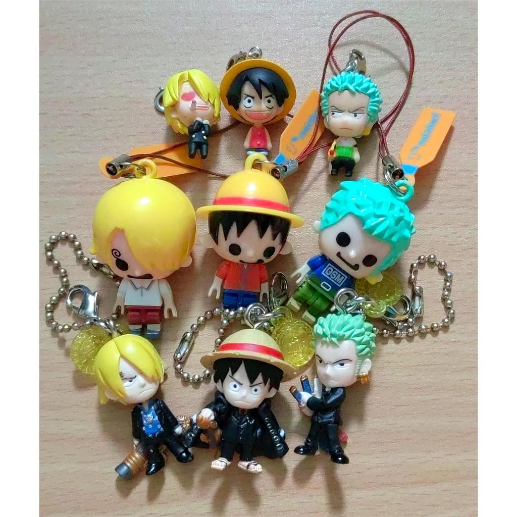 One Piece Keychain Set - Luffy, Zoro & Sanji Metal Anime Accessories ...