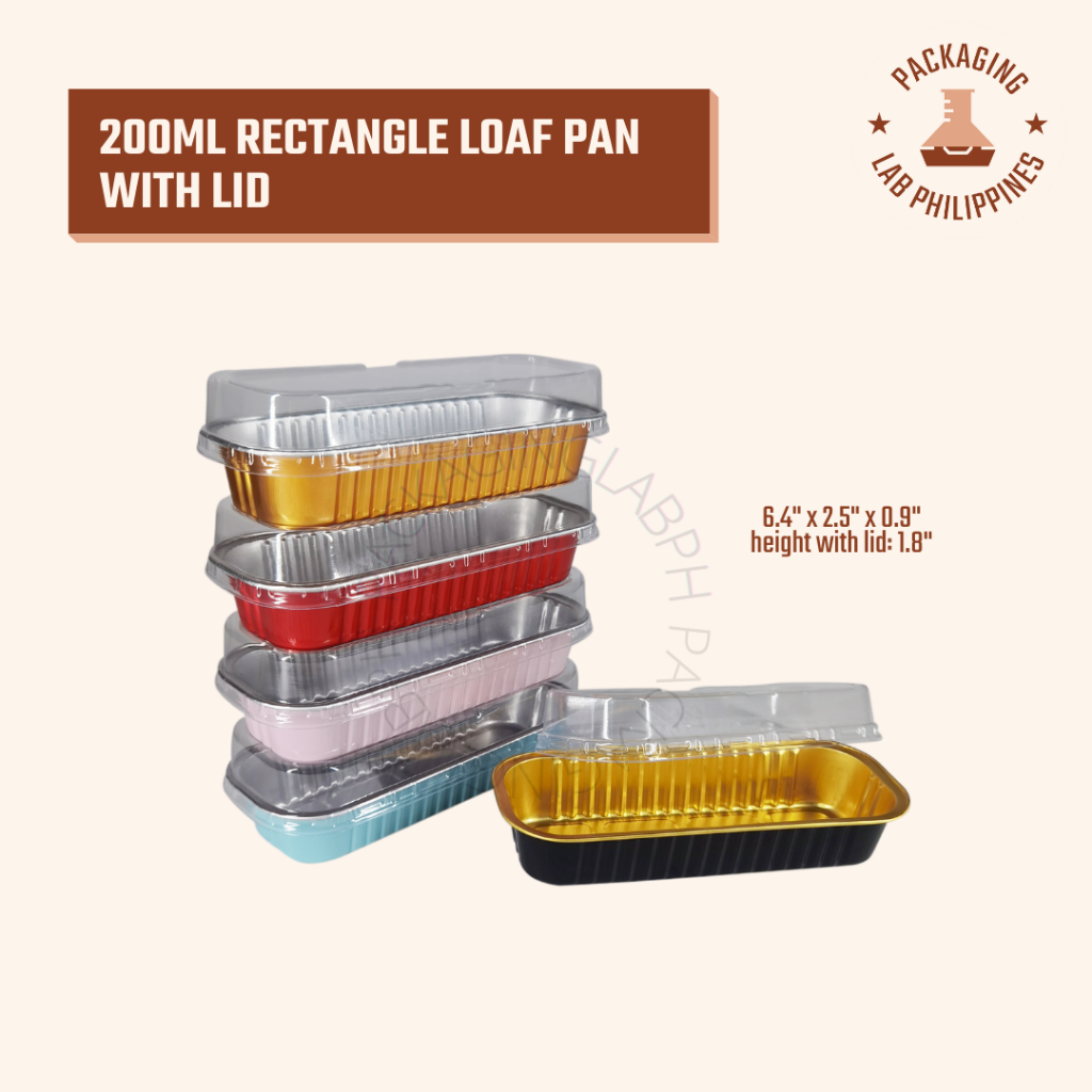[10/50pcs] 200ml Mini Rectangle Loaf Pan Colored Mini Loaf Pan With Lid ...