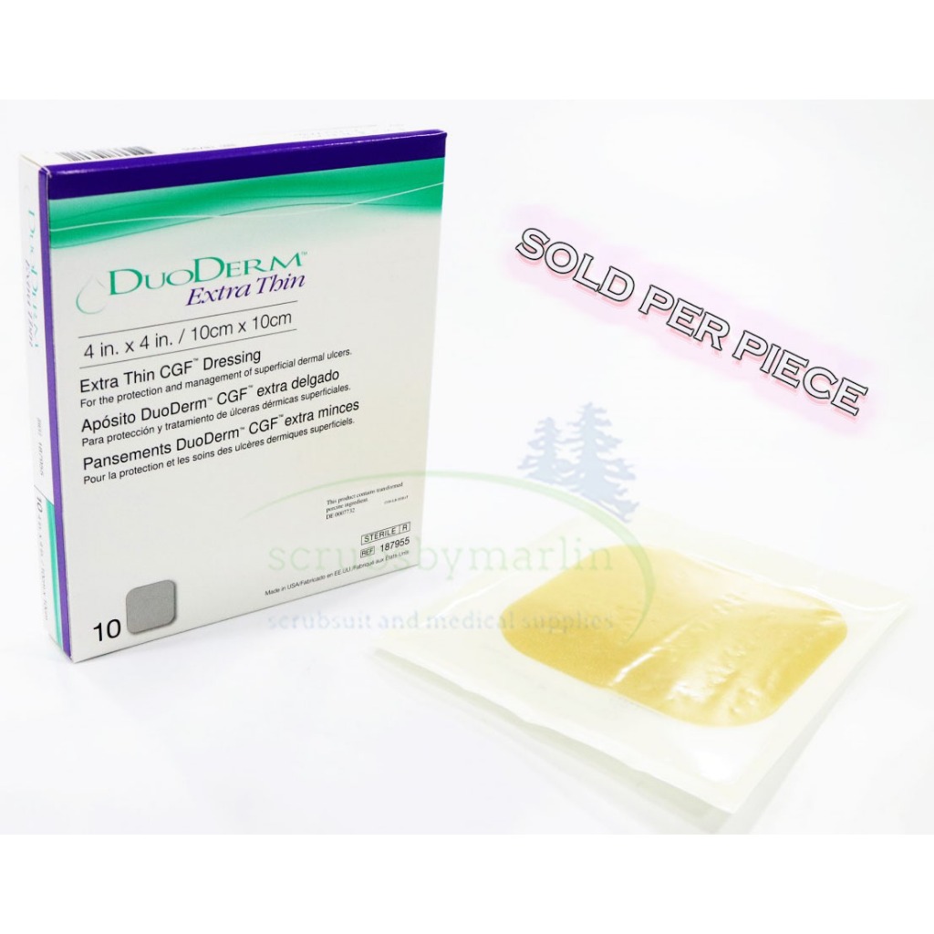 DUODERM Extra Thin 4in x 4in / 10cm x 10cm Hydrocolloid Dressing [1pc ...